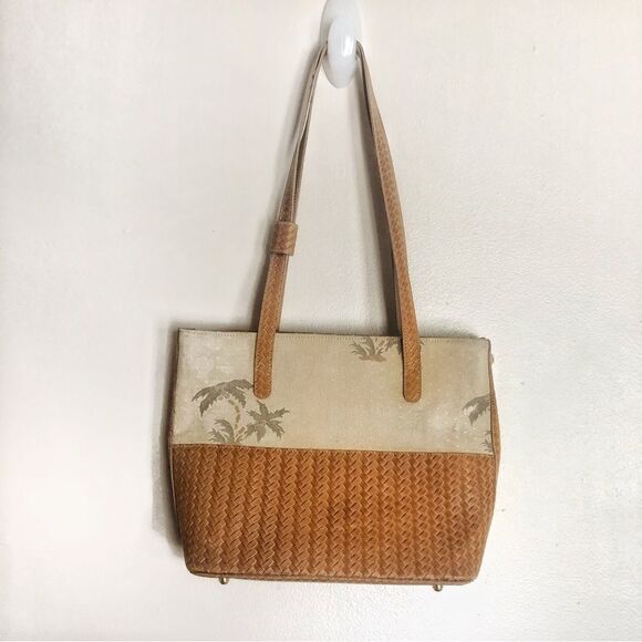 Brahmin | Bags | Vintage Brahmin Tropical Palm Tree Woven Shoulder Bag ...